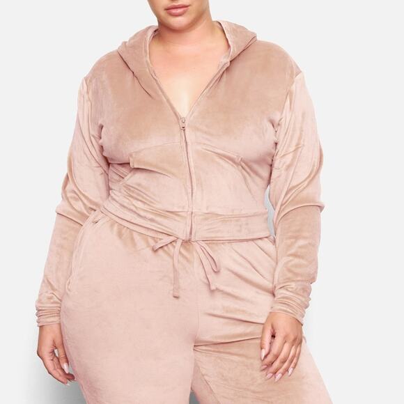 SKIMS | Sweaters | Nwt Skims Velour Zip Up Hoodie In Color Dusk | Poshmark